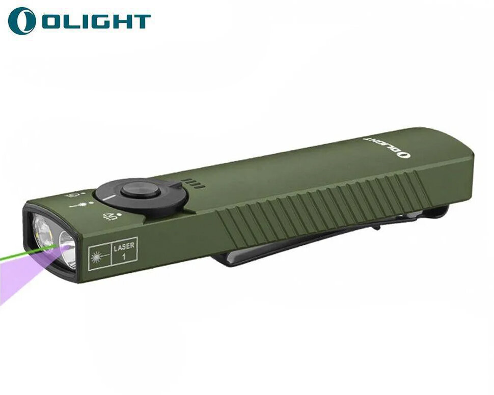 Фонарь Olight Arkfeld Pro OD Green Cool white (ЛЦУ и УФ), Li-po 1500 mAh, 102 метра, 1300 люмен (Комплект)