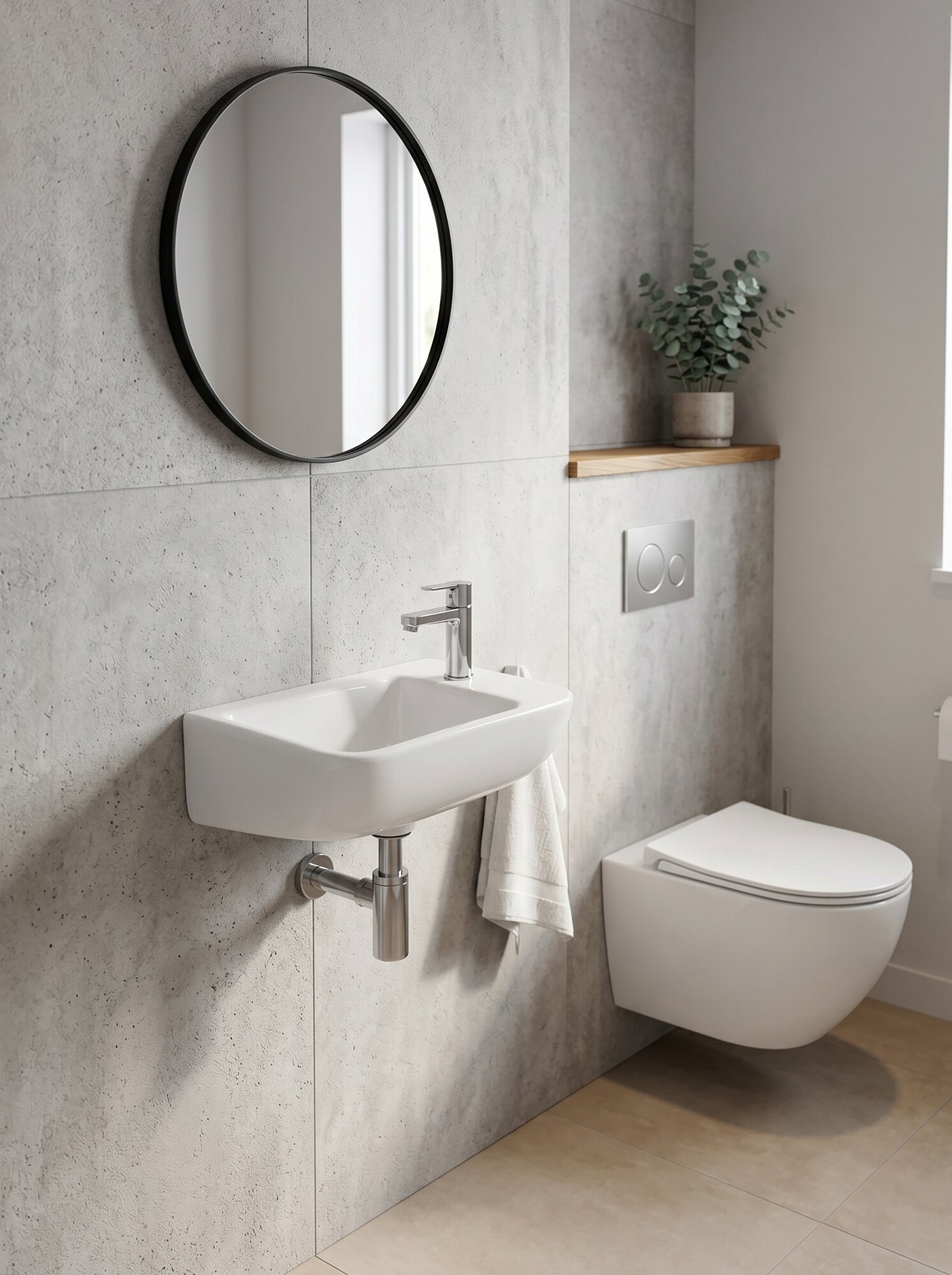 Раковина Joki Flumen JK86264015 подвесная 40х22, правая, цвет белый