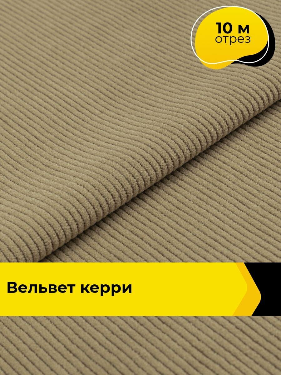Ткань для шитья и рукоделия Вельвет "Керри", отрез 10 м * 150 см, цвет бежевый