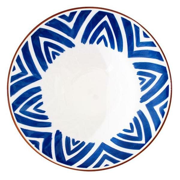 Тарелка столовая HOMIUM Japanese Collect. Очаров. глуб. D20см White/Blue