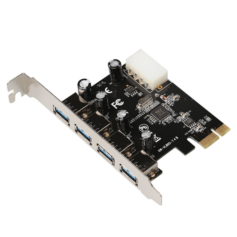 Карта расширения PCIe в USB 3.0 с чипом NEC, 4-портовый адаптер для настольных и ноутбуков