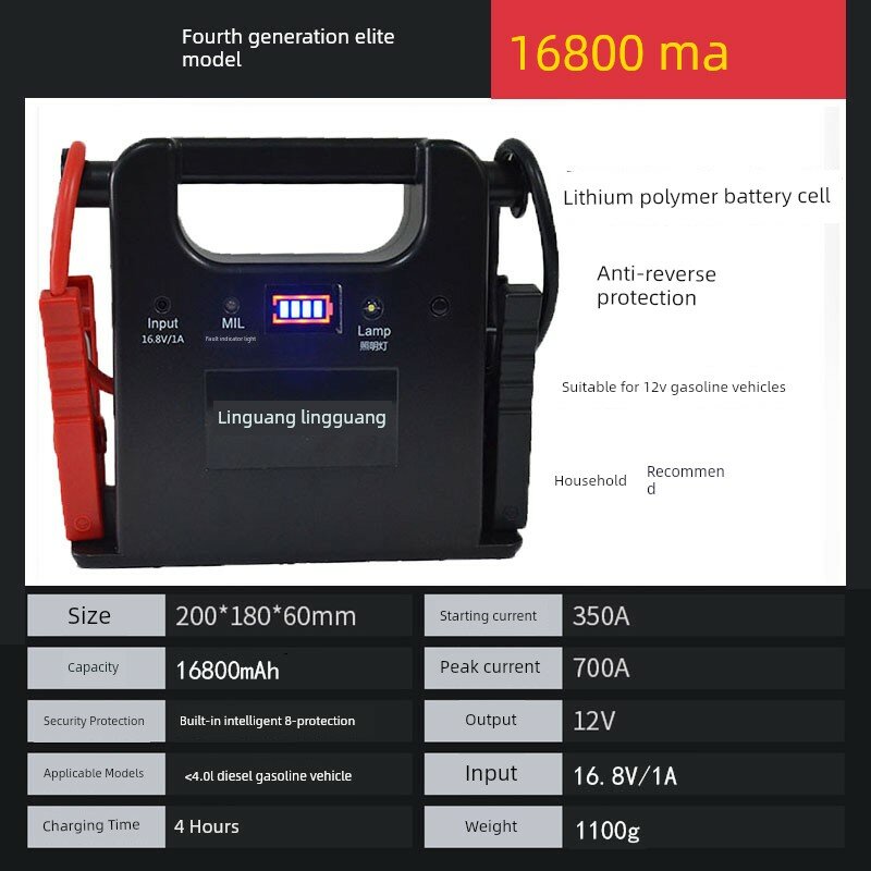 12V Элитный стартер с 16800 мАч, рекомендуется для личного домашнего использования