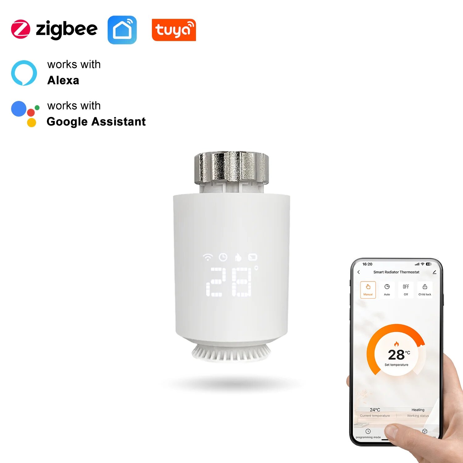 Smart Life Zigbee Термостат для радиаторов — фото 1