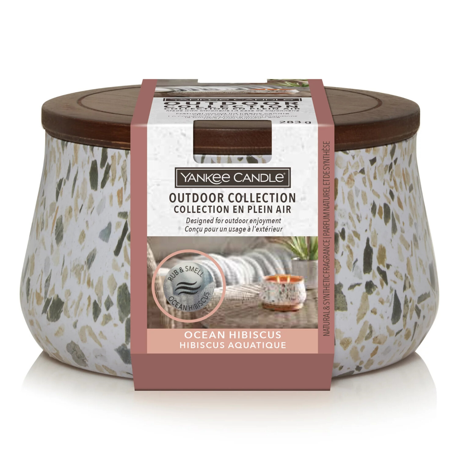 Уличная ароматическая свеча Yankee Candle Outdoor "OCEAN HIBISCUS/Океанский гибискус"