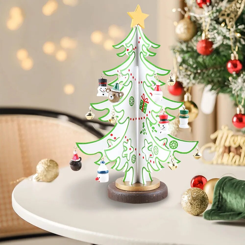 Home&Bear Декоративная елочка White, высота 24 см, длина 16 см, массив дерева