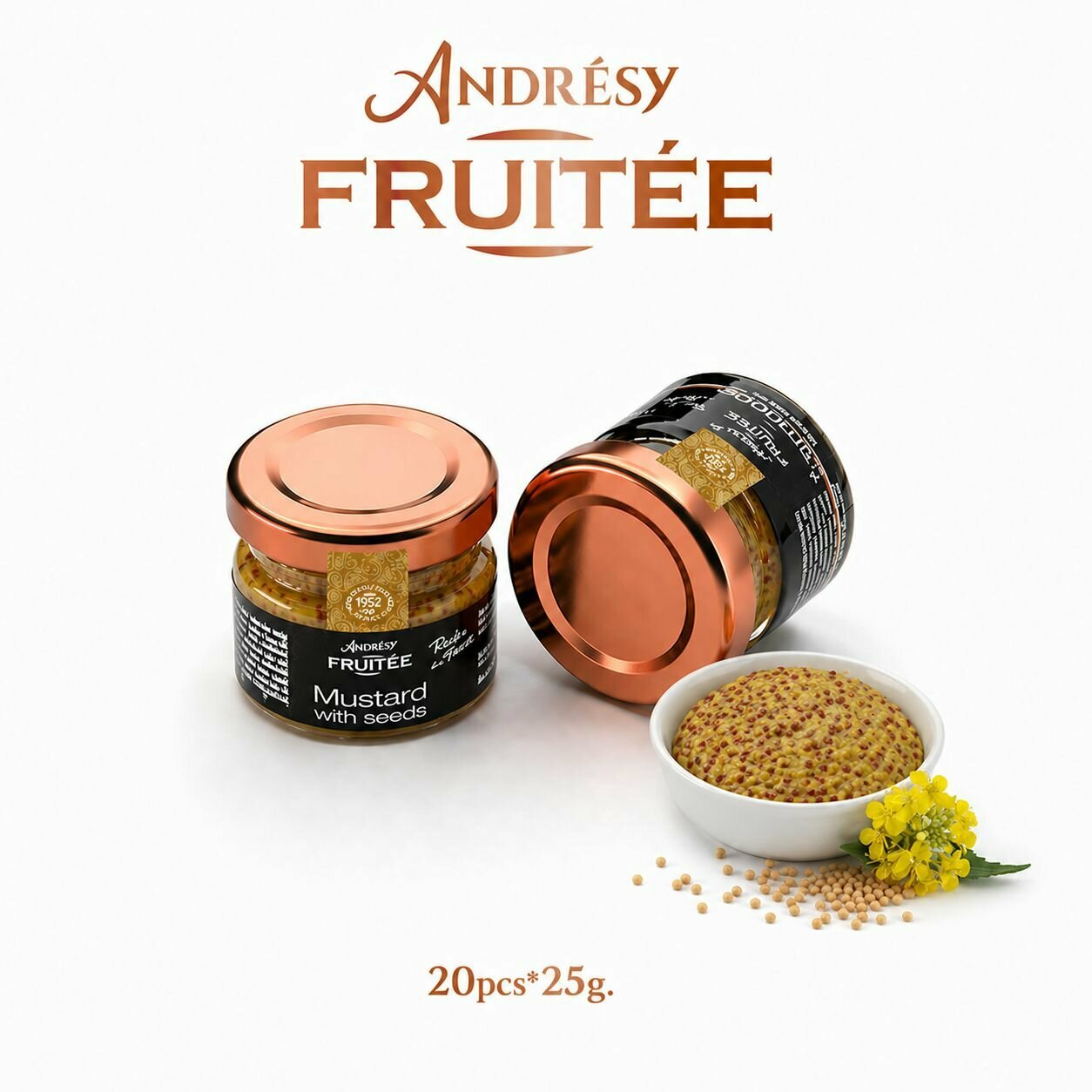 Горчица зернистая ANDRESY INSTANTS 20шт*25гр, Франция