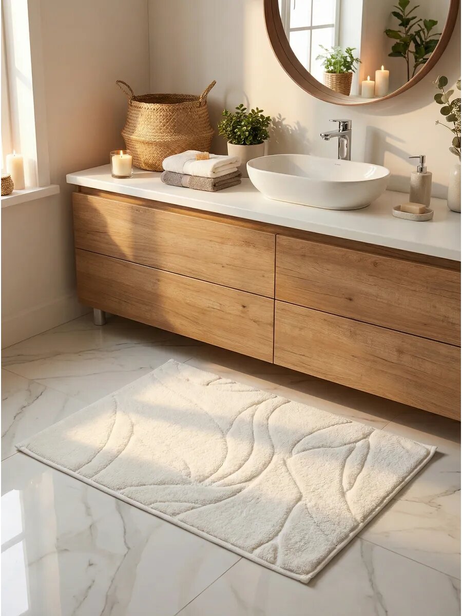 Коврик для ванны и туалета Natali's Carpets, нескользящий, латексное покрытие, 60x100см