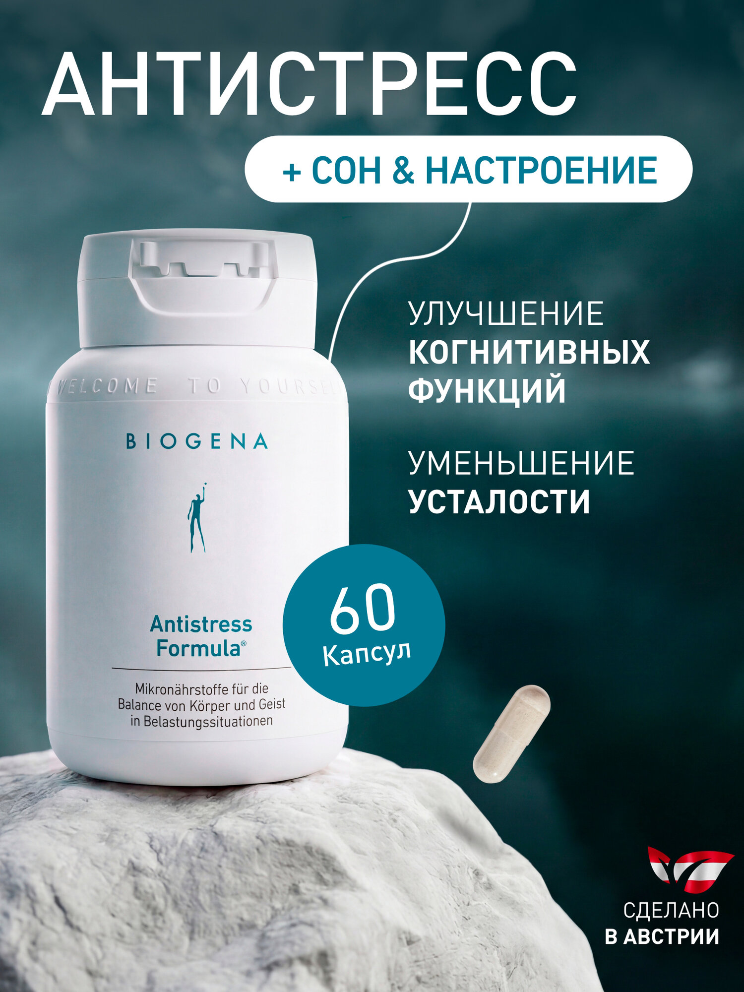 Biogena Комплекс для повышения внимания и концентрации Формула Антистресс (R), 740 мг