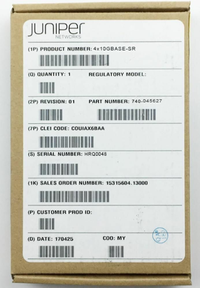 Модуль Juniper 4X10GBASE-SR — фото 1