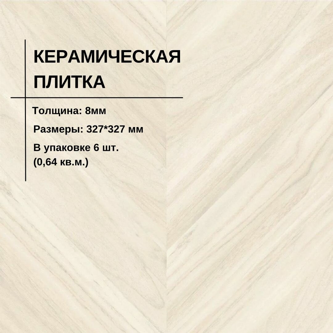 Плитка для полов Саяны светлая-люкс 327x327 ( в пачке 6 шт - 0,64 кв. м.)
