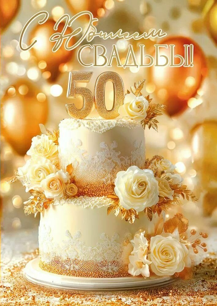 Открытка поздравительная Праздник С Юбилеем свадьбы! 50 лет, с поздравлением (50001914)