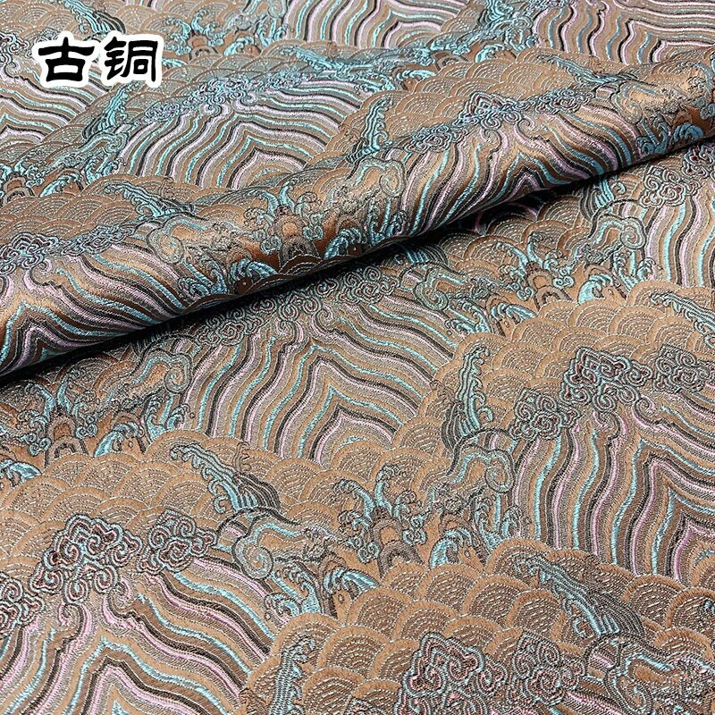 Винтажная атласная жаккардовая ткань SMTA 100% полиэстер 50х150 см 200cm x 150cm, hzfz028