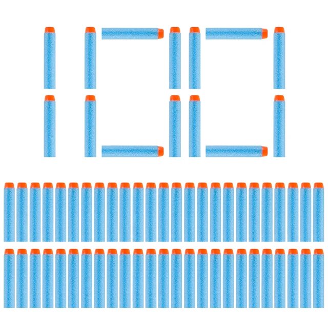 100 шт. Дарты Nerf 7,2 см Синий, Sky Blue