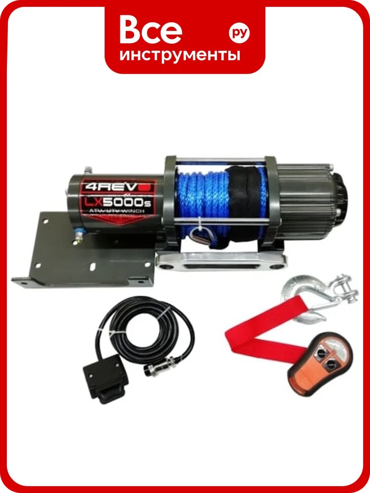 Автомобильная лебедка 4REVO 5000 lbs, 12В, с синтетическим тросом 4R-W051B