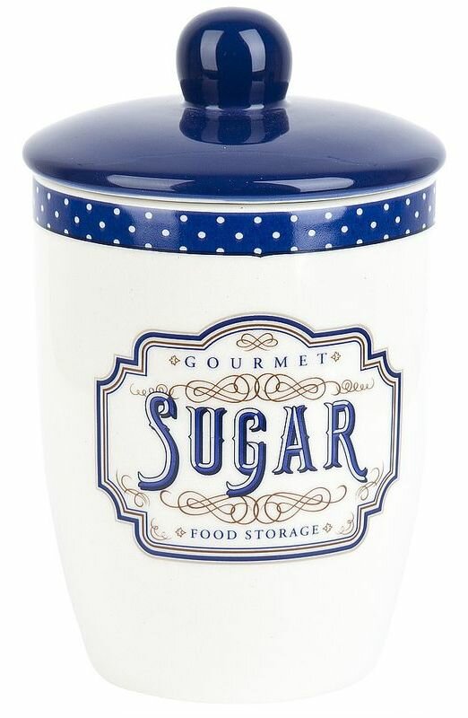 Банка для сыпучих продуктов Dolomite / Доломит Gourmet с крышкой, керамическая, белая, 0.55л / посуда для кухни