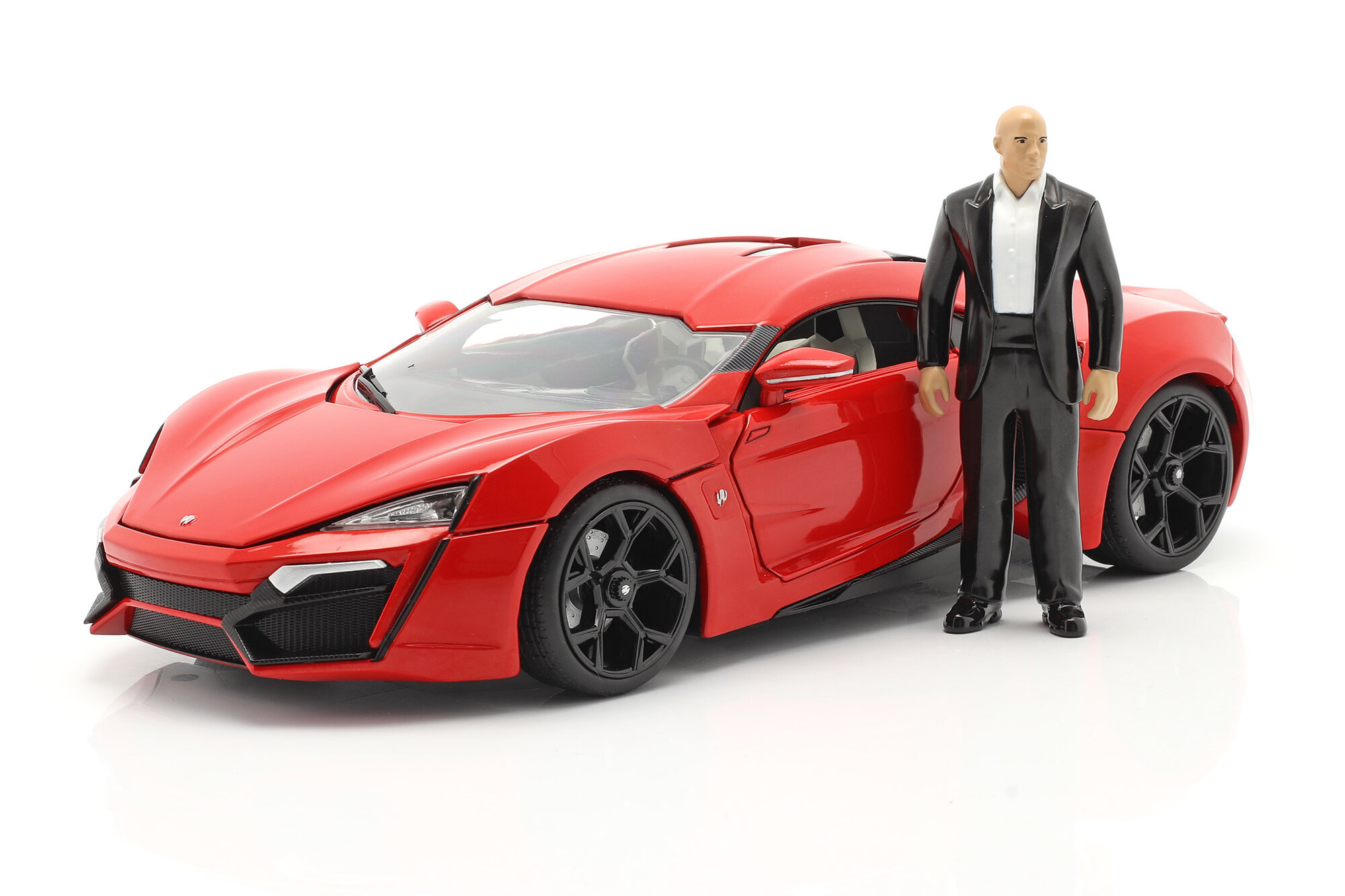 Dom's lykan hypersport 2014 fast & furious 7 (2015) with figure jada toys / дом лайкан гиперспорт фаст фуриоус 7 фигурка джада тойс красный