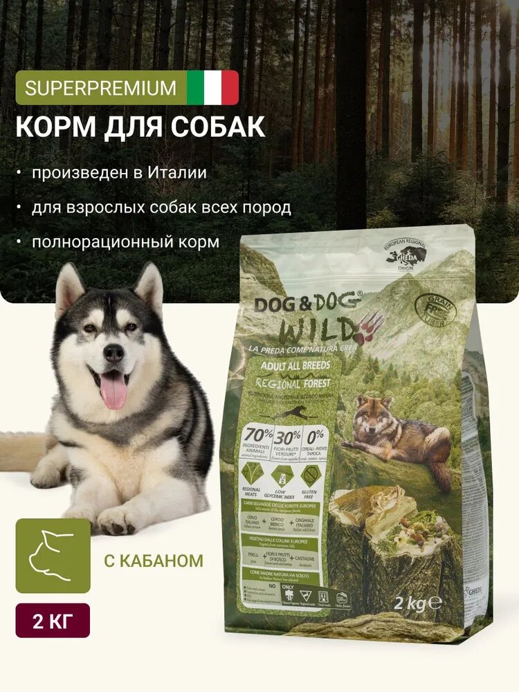Dog & Dog Wild Regional Forest Сухой корм для собак, с кабаном, 2 кг