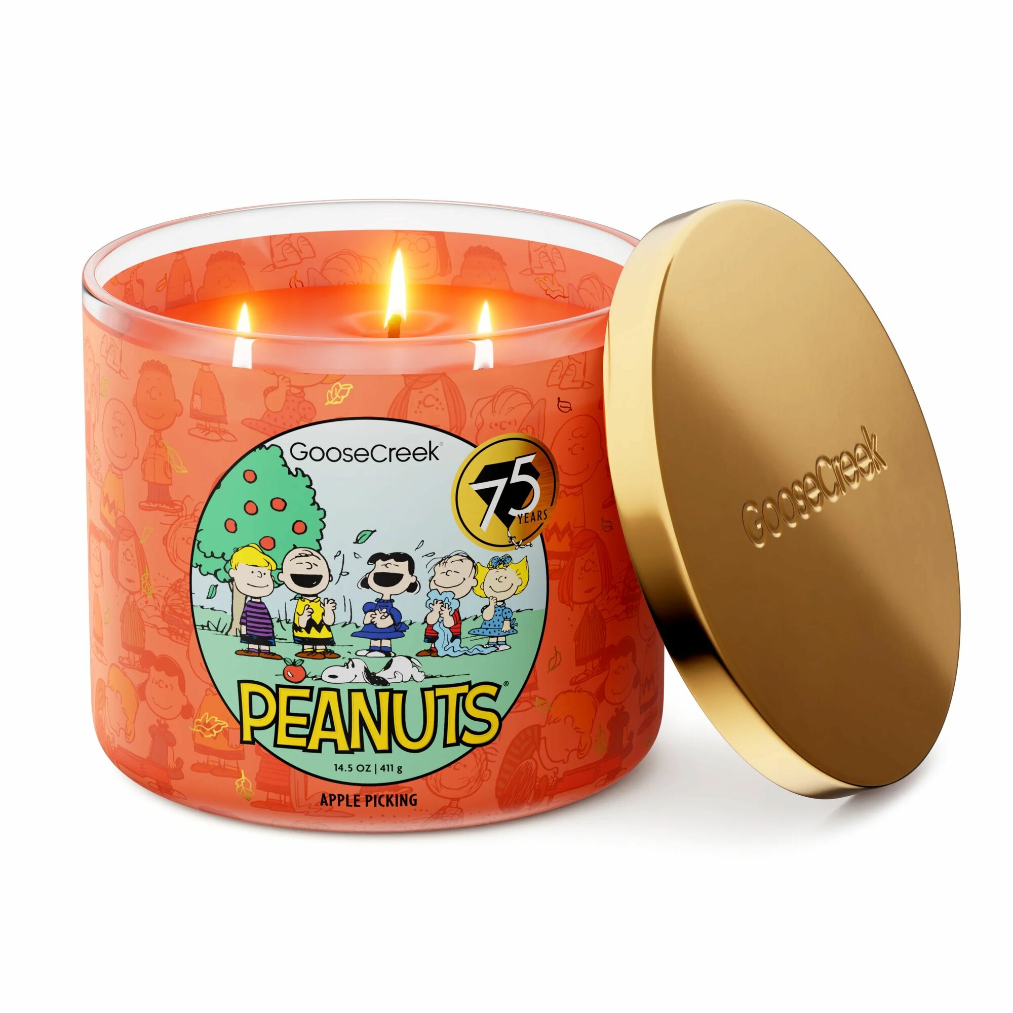 Goose Creek ароматическая свеча PEANUTS Apple Picking 3-Wick Peanuts Candle