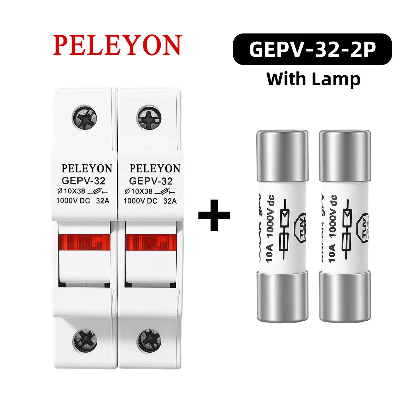 Держатель предохранителей PELEYON 10*38 мм 2-контактный 20А/25А 32A