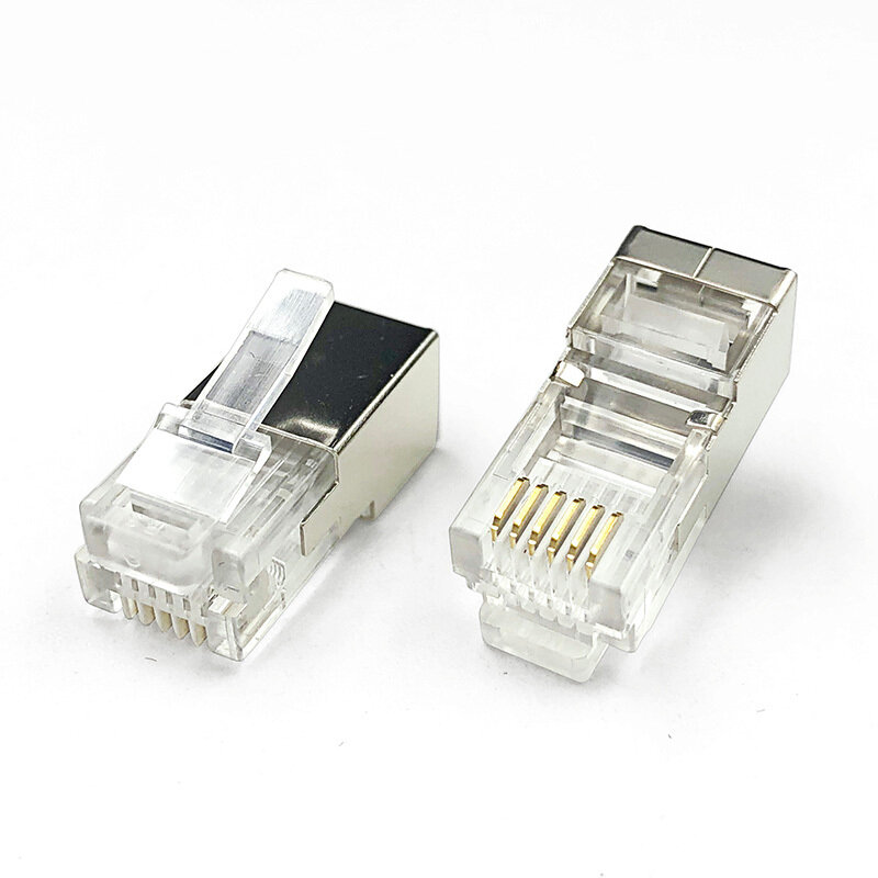Разъем RJ45 (мужской) Cat5e экранированный Keystone Jack, прозрачный, совместимый с STP/FTP, прочный для офиса/сервера/коммутатора