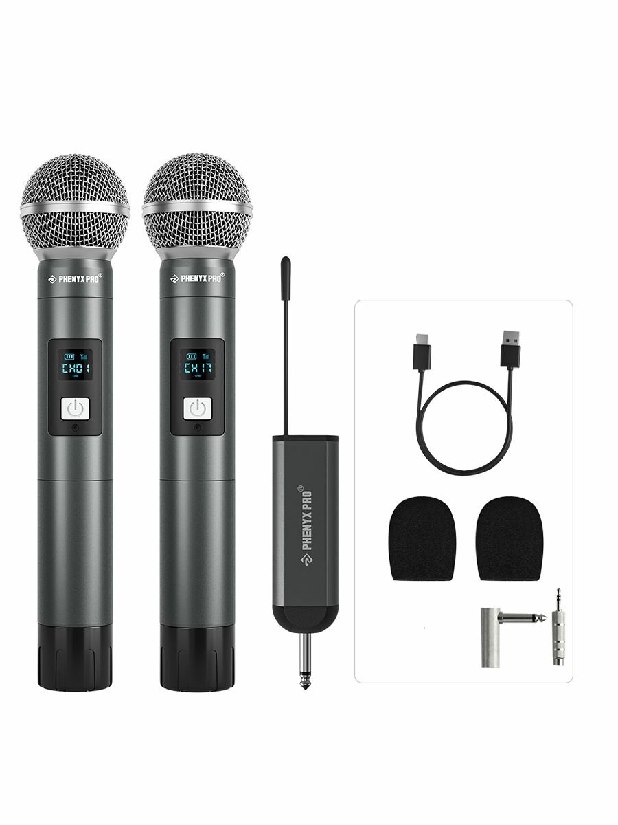 Phenyx Pro Микрофон для живого вокала Микрофонная система, серебристый