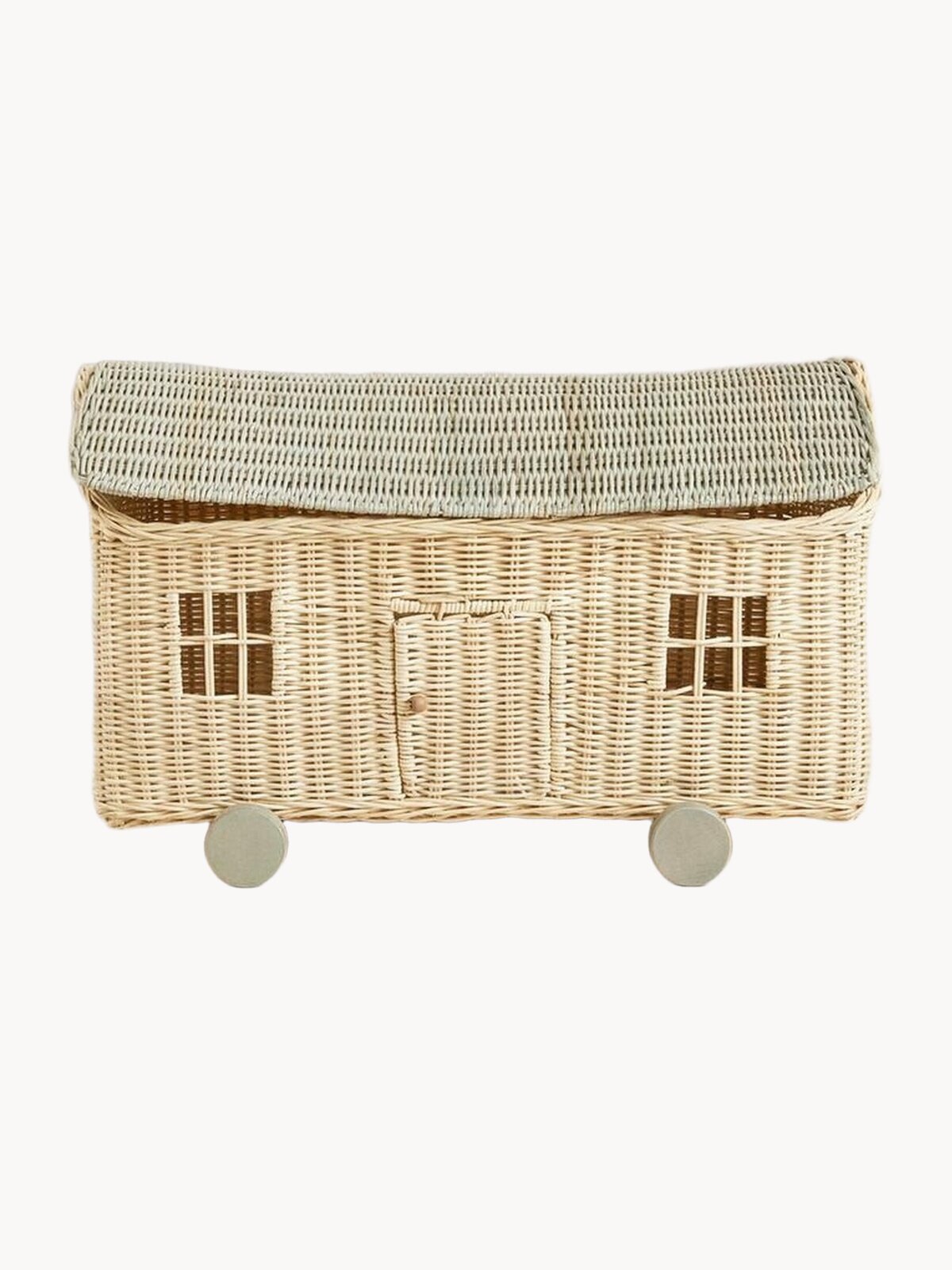 Детская корзина ZARA HOME 6680/049 - в форме домика на колесах, 39 x 59 x 42 см, цвет светло-бежевый