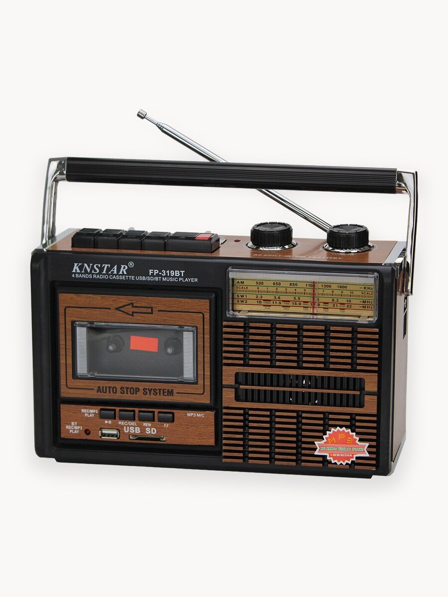 Переносная кассетная магнитола с Bluetooth, USB и SD KNSTAR FP-319BT