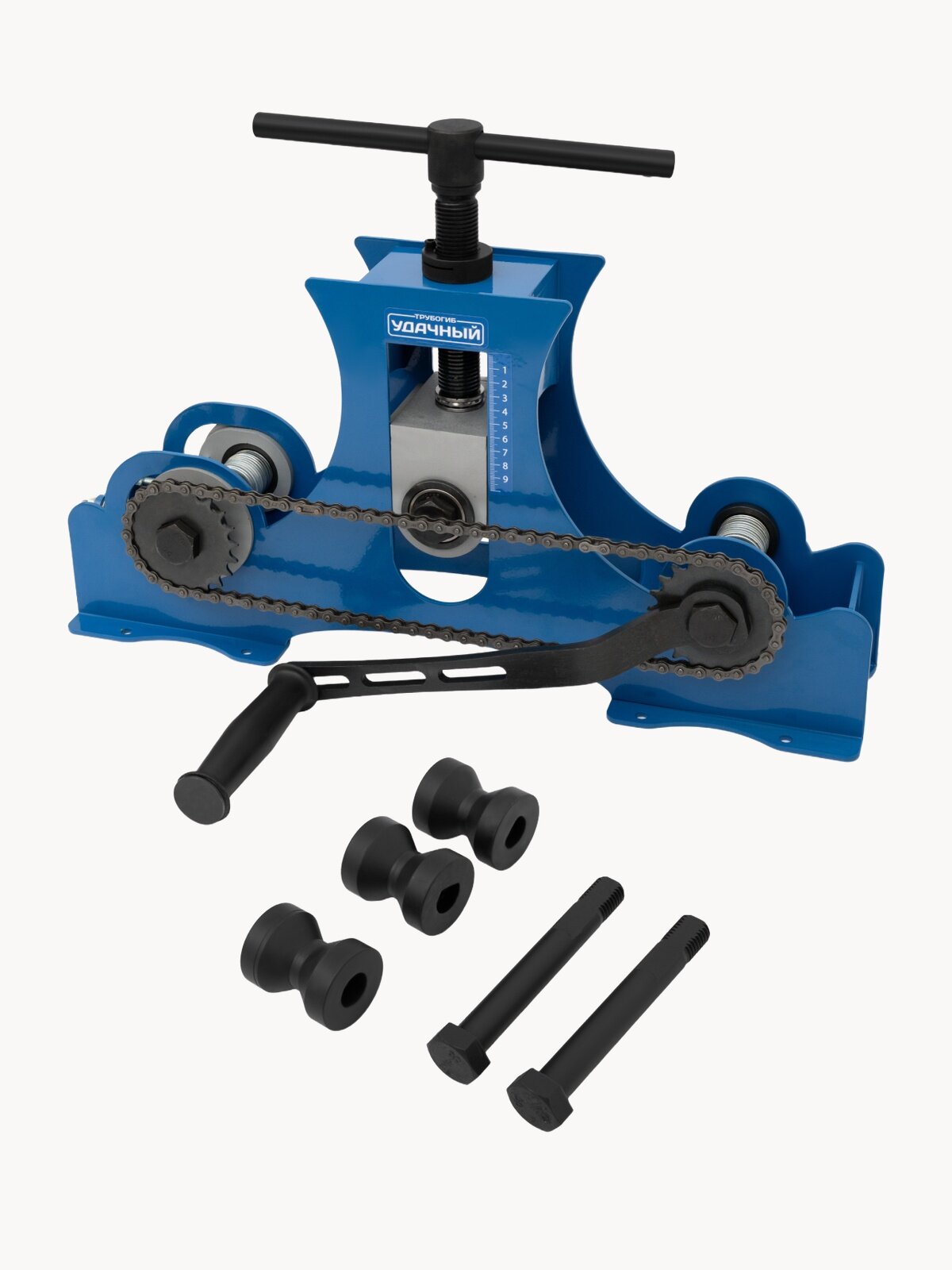 Трубогиб Helicon Удачный Премиум 2025 с валами для круглых труб, 3 шт, для профиля, ручной