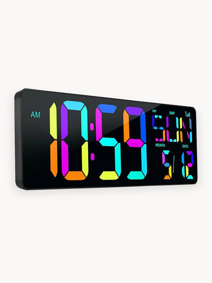 Настенные часы электронные Multi-Color LED Digital Wall Clock (080-RGB)
