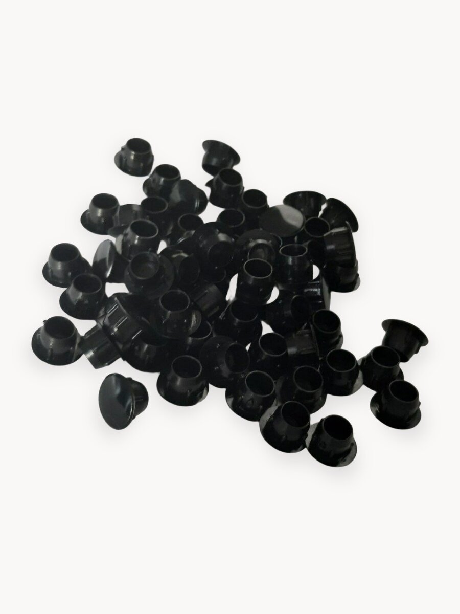 Заглушка мебельная декоративная 8 мм, черная (10 штук)