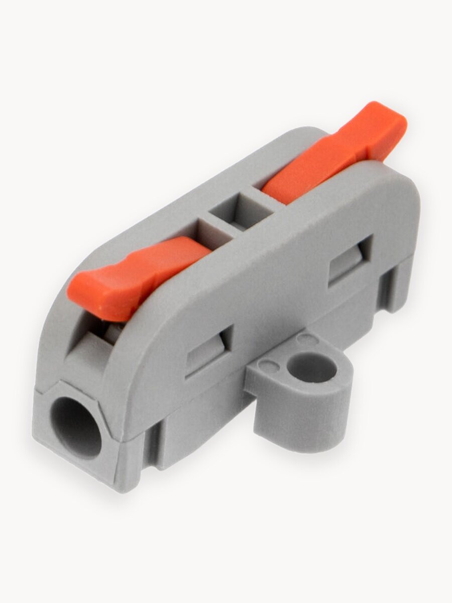 Клемма СМК 222-421P проходная 1 полюс, с монтажной площадкой (0,08-4 мм²), серая (5 шт./уп.) REXANT