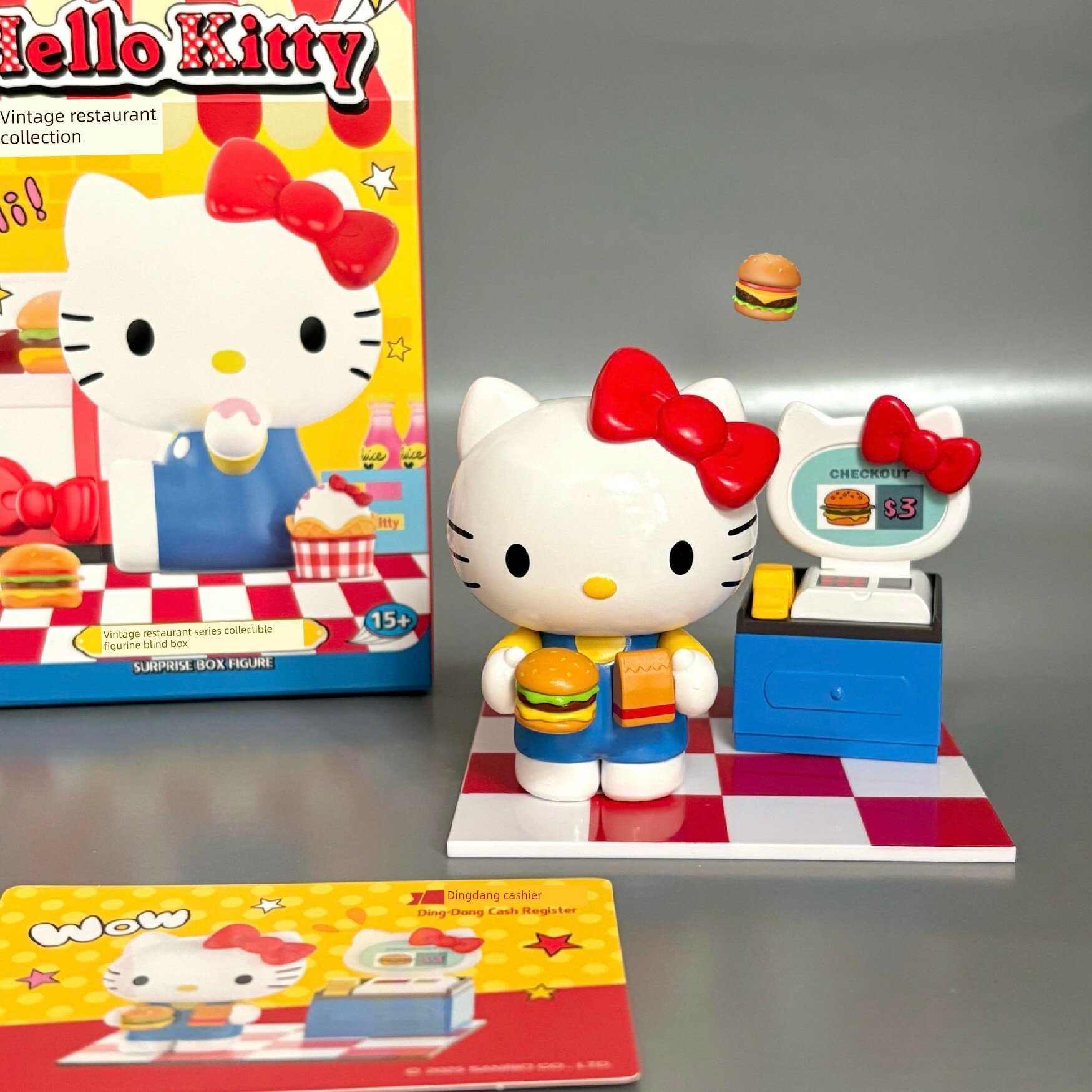 Miniso Hello Kitty Retro Restaurant Figure Toy Collectible Ding Ding Cashier Unboxed Confirmed