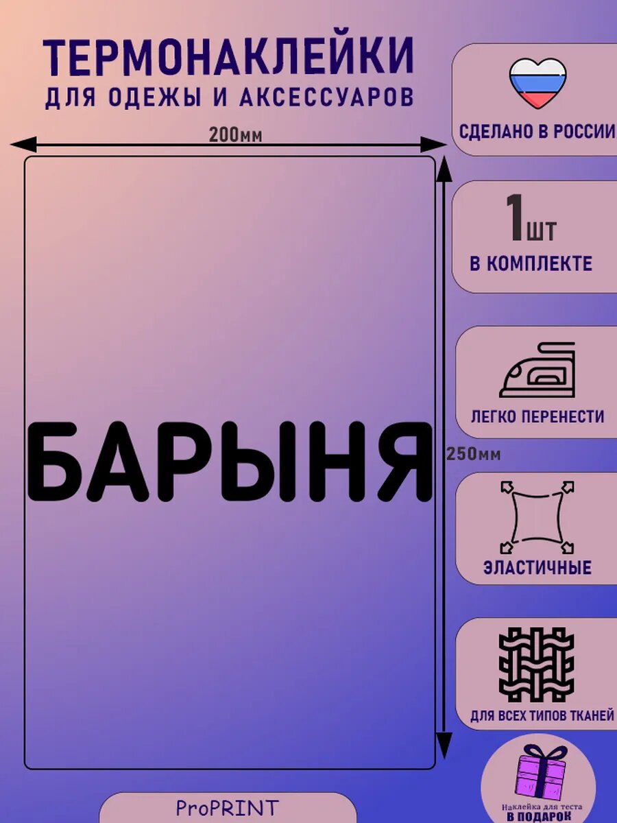 Термонаклейка на одежду надпись