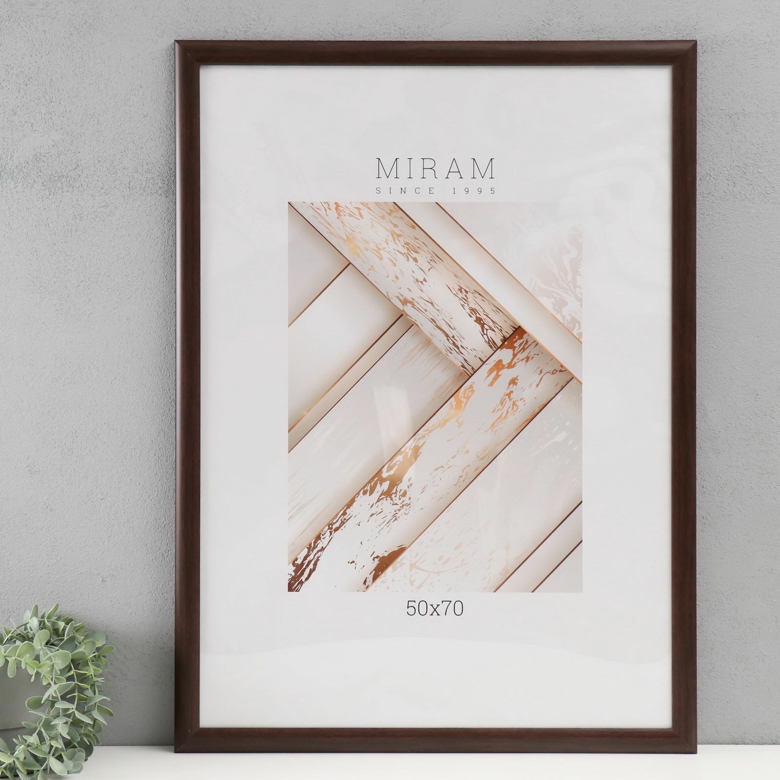 Фоторамка для фото 50x70 см "мирам", пластик, тёмный орех, размер фото: 50 x 70