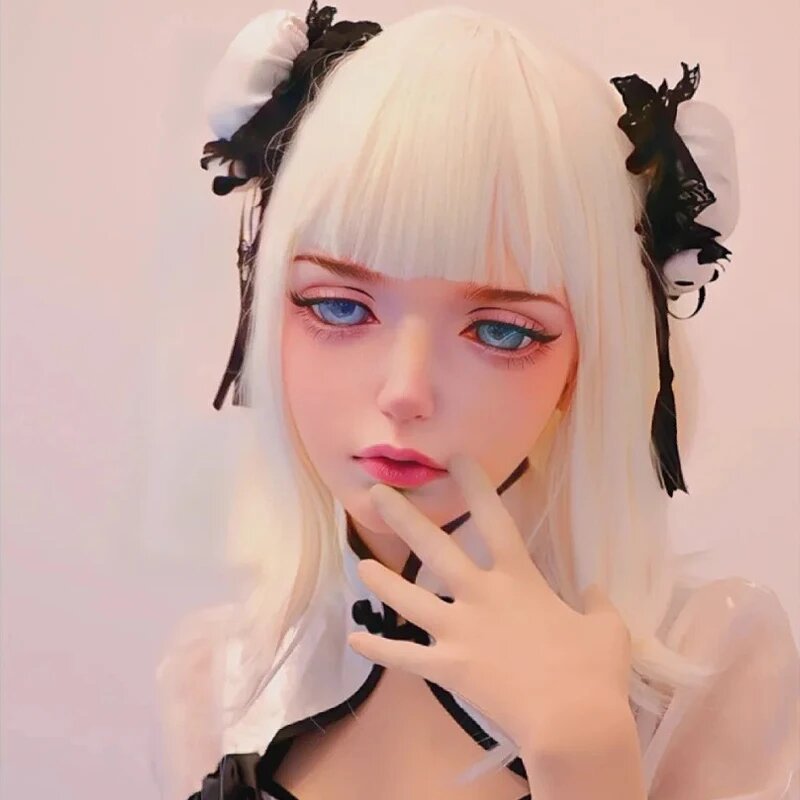 Резиновые маски-кигуруми полная/половина головы Черный, Half Head Mask