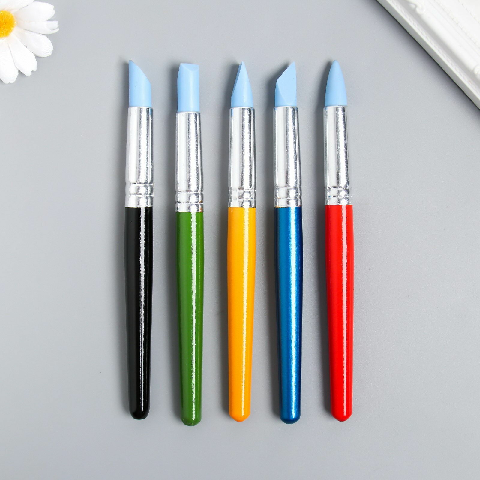 Набор инструментов для придания формы "Краски", 5 шт, h=17.5 и 18 см, дерево, металл, резина