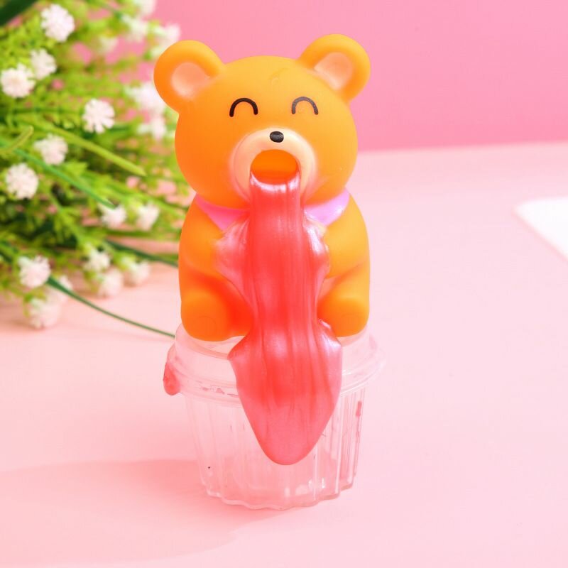 Антистресс игрушка "Рвотный котик": жевательный слайм в виде животного, игрушка для снятия стресса, жвачка для рук детям (безопасный силикон, 3 цвета)