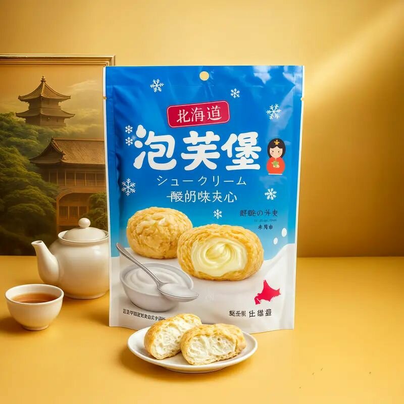 Печенье с кремовой начинкой, хрустящее снаружи и нежное внутри, создано по рецептам японского острова Хоккайдо, 75 г.