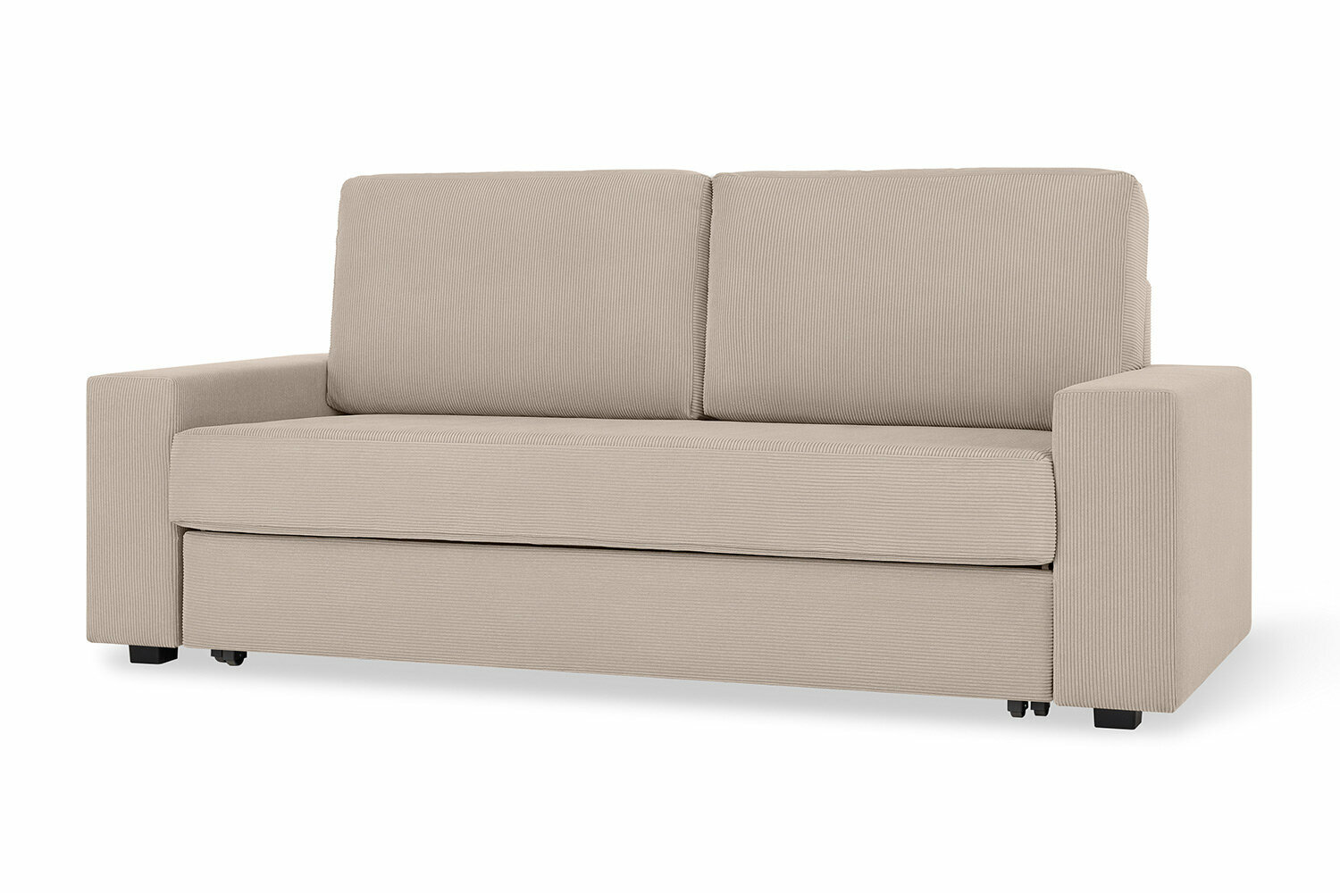 Диван-кровать 3-местный Енисей 202х92х91 см, обивка велюр, бежевый