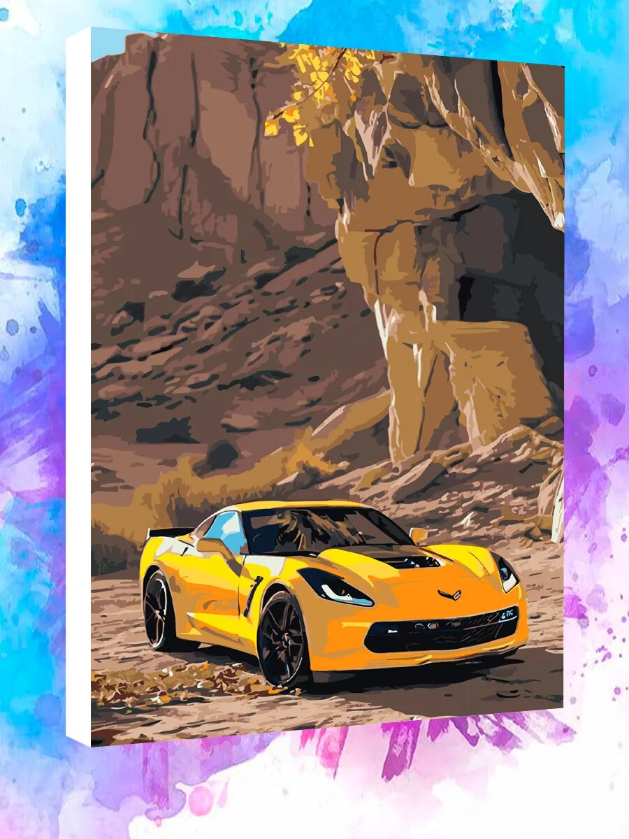 Картина по номерам Шевроле_Chevrolet_Corvette_Автомобиль