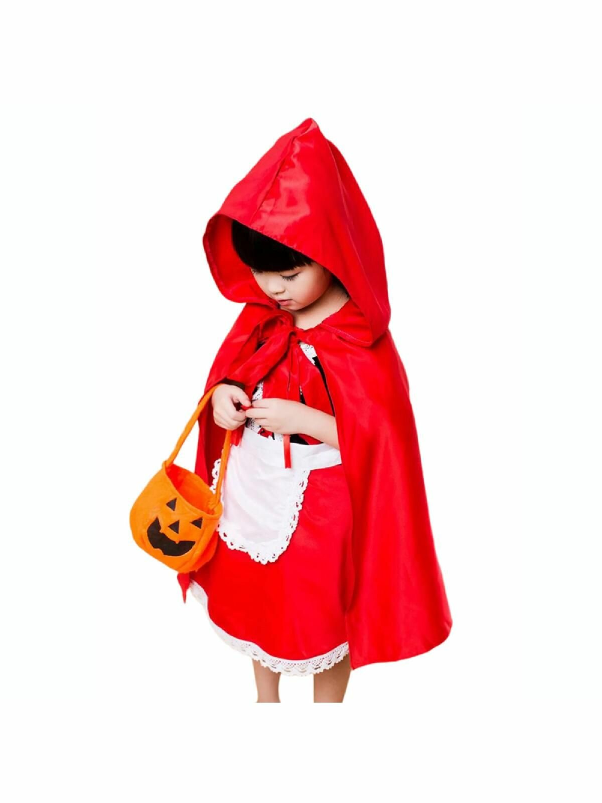 Костюм Красной Шапочки с платьем и капюшоном для детей, - 130CM
