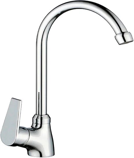 Смеситель для кухни Kaiser Eco 00044 с поворотным изливом, хром, глянцевый, однорычажный, латунный, с керамическим картриджем