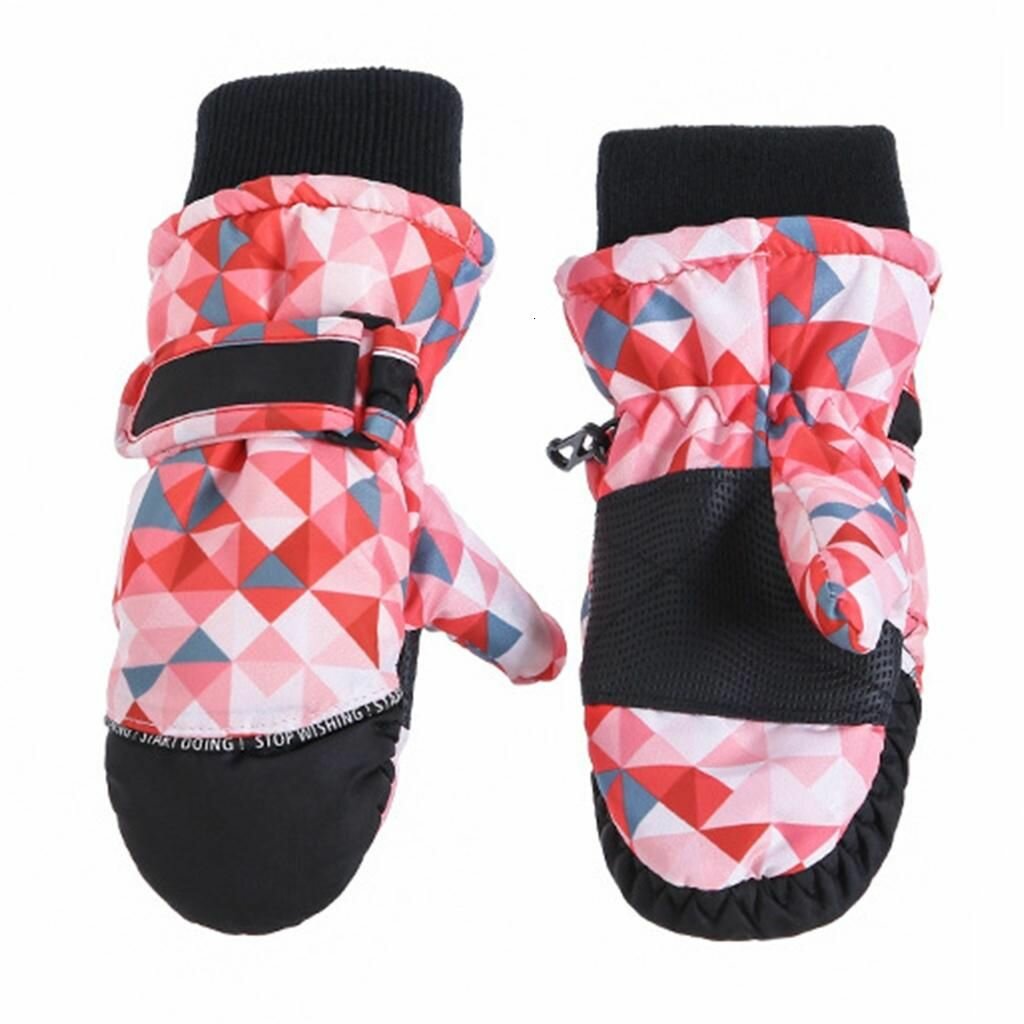 Партия детских лыжных перчаток для детей от 3 до 5 лет-красные