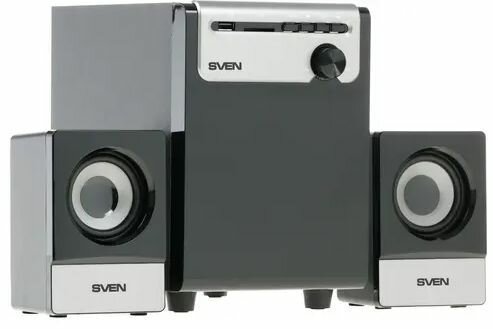 Колонки 2.1 SVEN MS-110 (SV-014056) серебристый 10 Вт, SD, питание - сеть 220 В