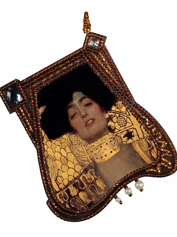 Набор для вышивания бисером двухсторонней подвески " Юдифь" Nova Sloboda