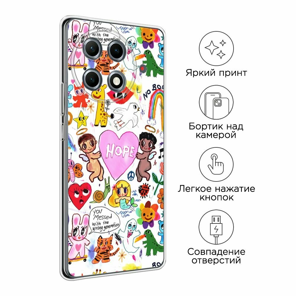 Чехол на Tecno Camon 30S Pro / Текно Камон 30S Про с принтом "Милые рисунки" — фото 1