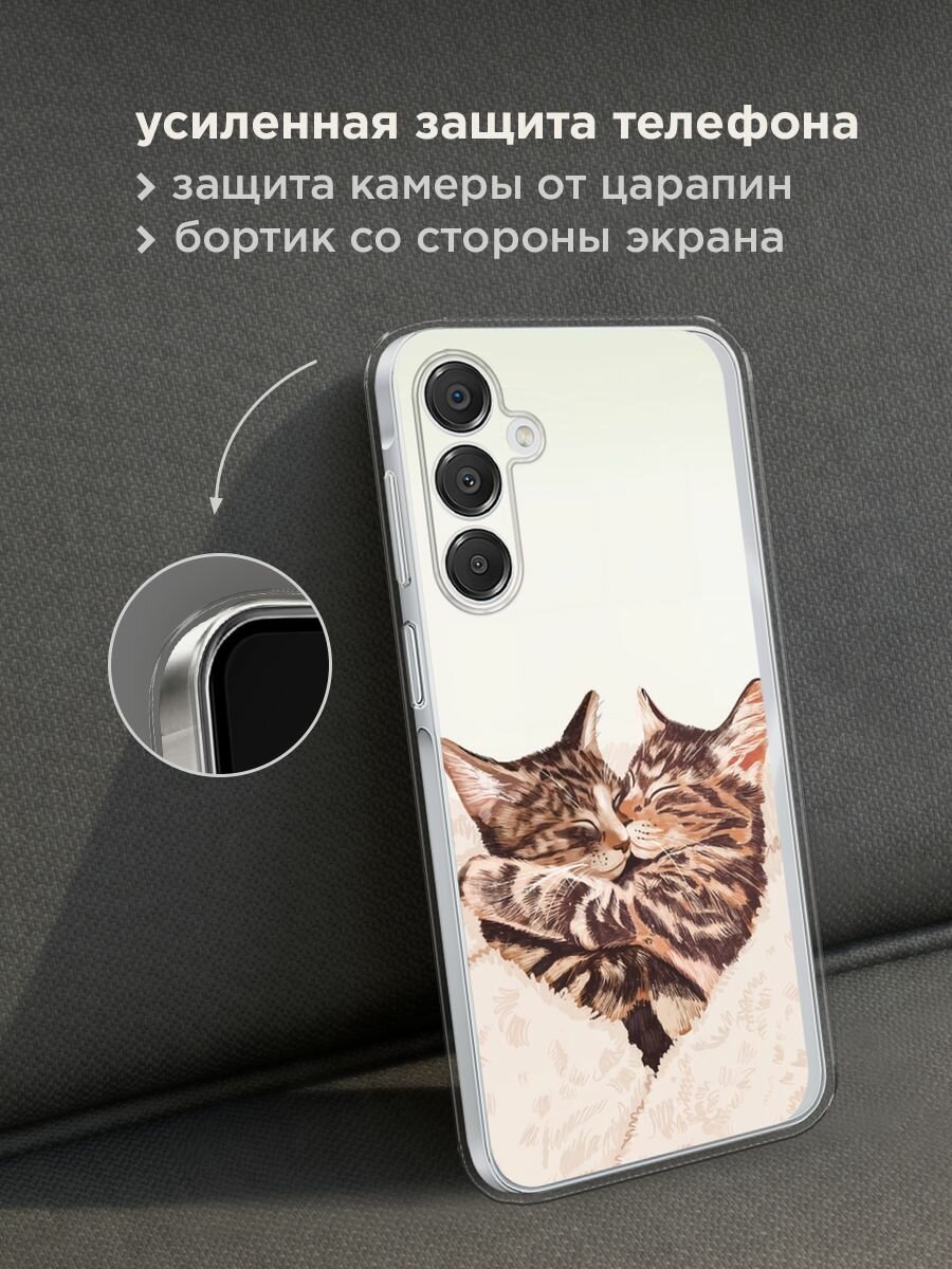 Чехол на Samsung Galaxy A16 / Самсунг А16 с принтом "Влюбленные котейки - 14 февраля" — фото 1