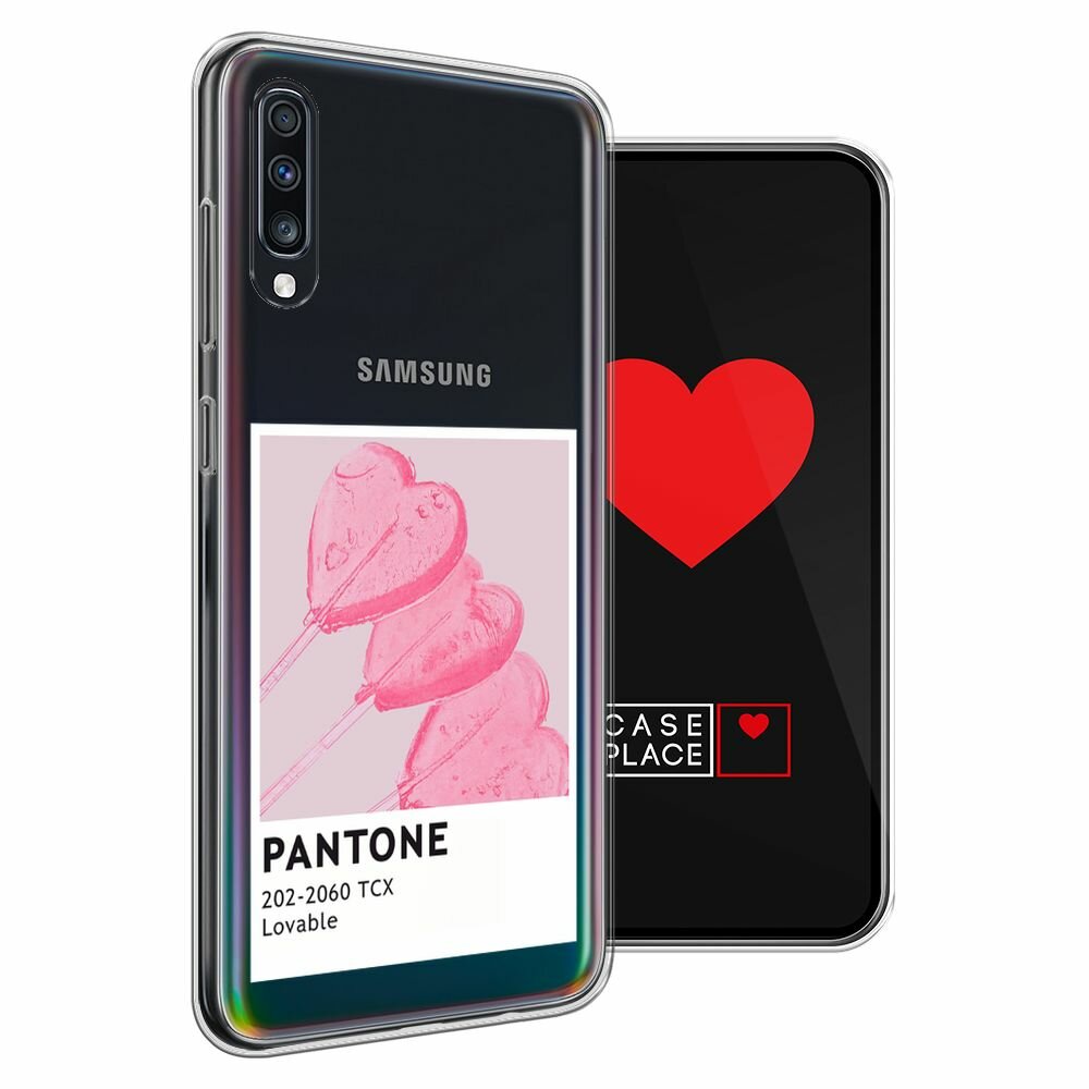 Чехол на Samsung Galaxy A70 / Самсунг Галакси А70 с принтом "Pantone Lovable 2 - 14 февраля", прозрачный — фото 1