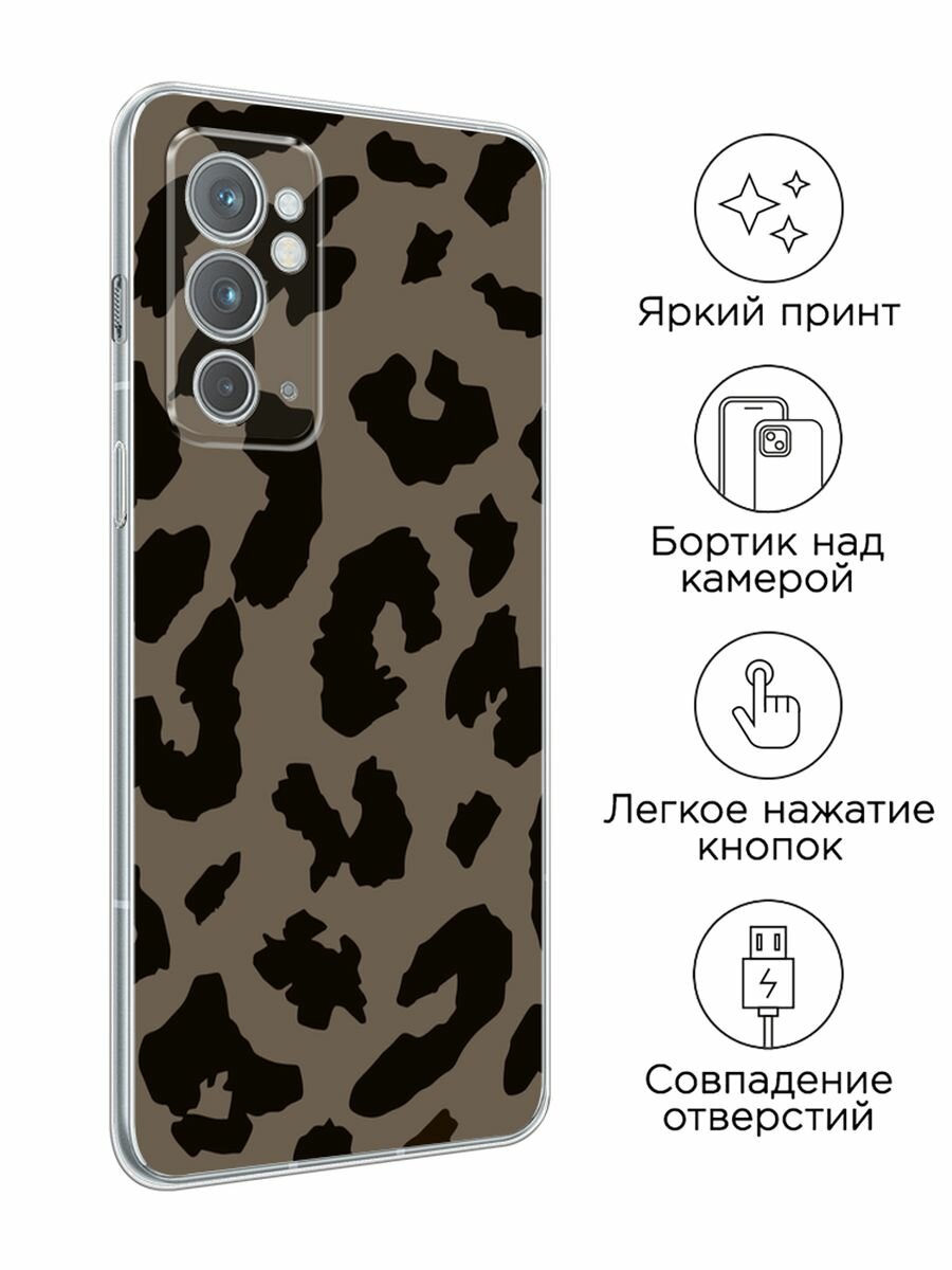 Чехол на OnePlus 9RT / ВанПлас 9RT с принтом "Леопардовые пятна паттерн 1" — фото 1