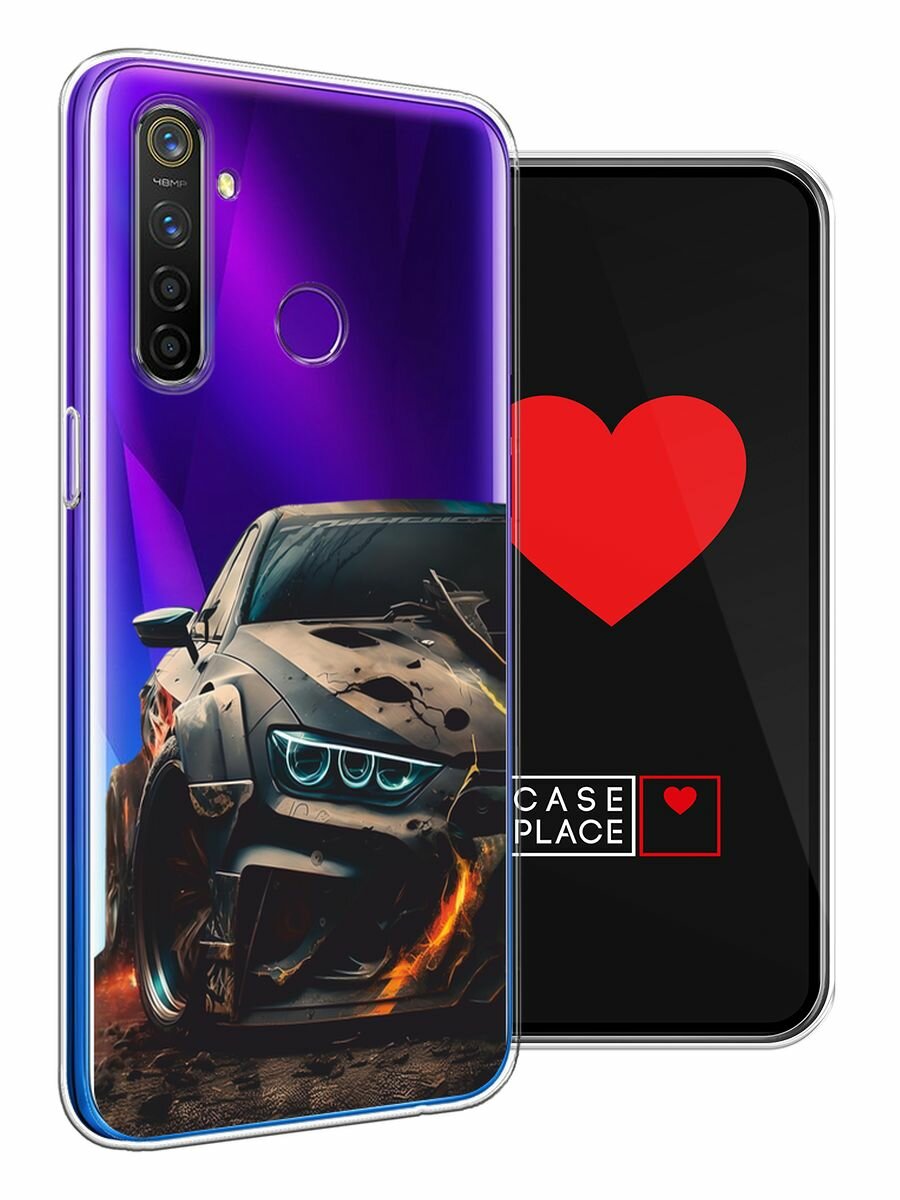 Чехол на Realme 5 Pro / Реалми 5 Про с принтом "На износ", прозрачный — фото 1